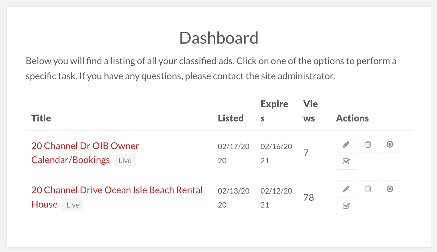 Owner Dashboard Instructions - Beach Rentals Direct